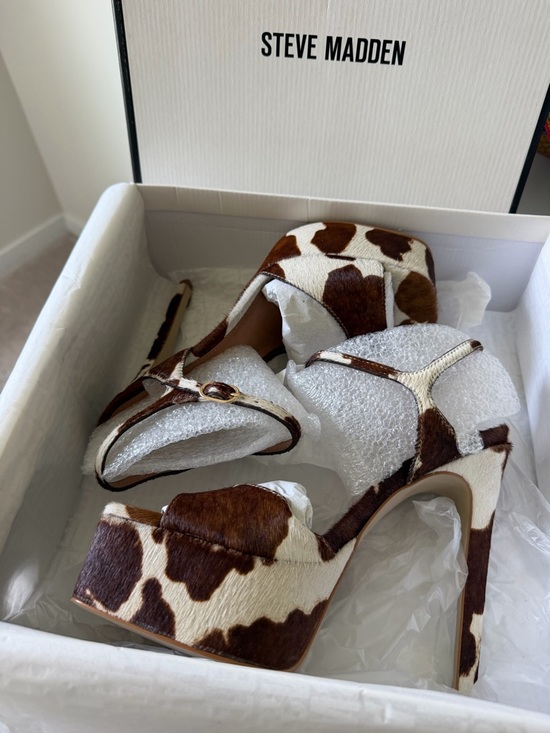 Steve Madden | Shoes | Viral Steve Madden Cow Calf Hair Platform Heels ...